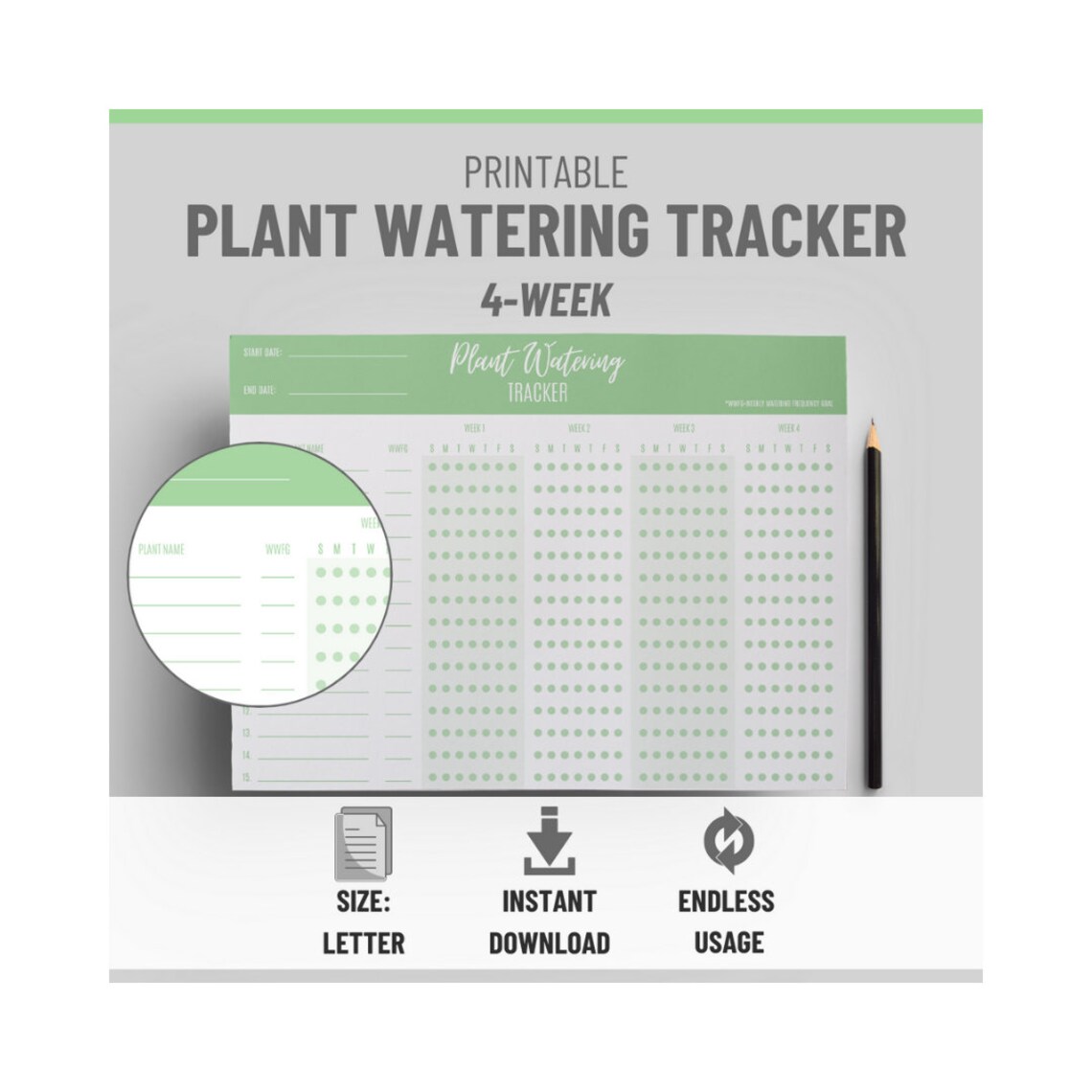 Plant Watering Tracker/ Checklist to Help With House Plant Care for ...