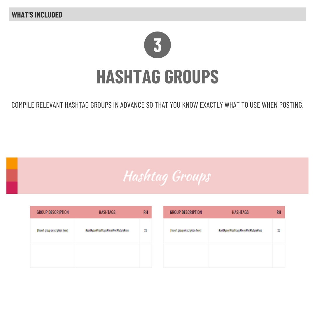 Instagram Post Planner Spreadsheet With Grid Preview, Hashtag Count and ...