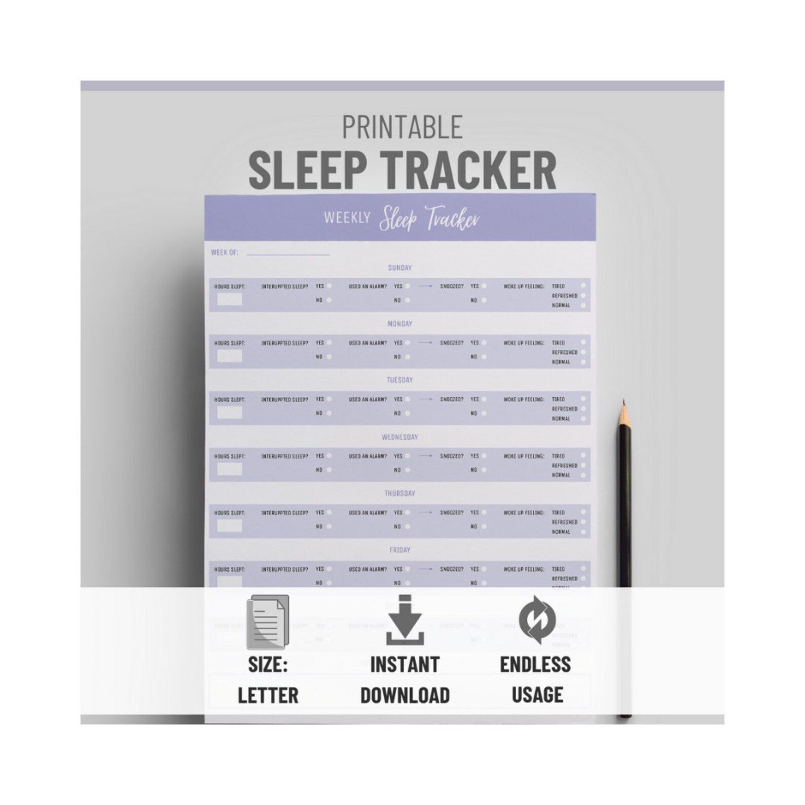 Quality Sleep Tracker With Questions to Monitor Slumber Hours,get Your ...