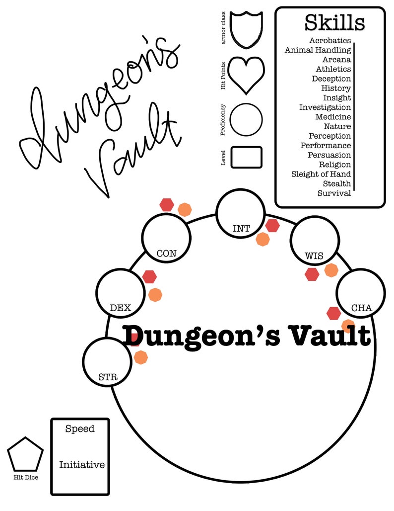 RPG BLANK Character Sheet PDF Downloadable - Etsy