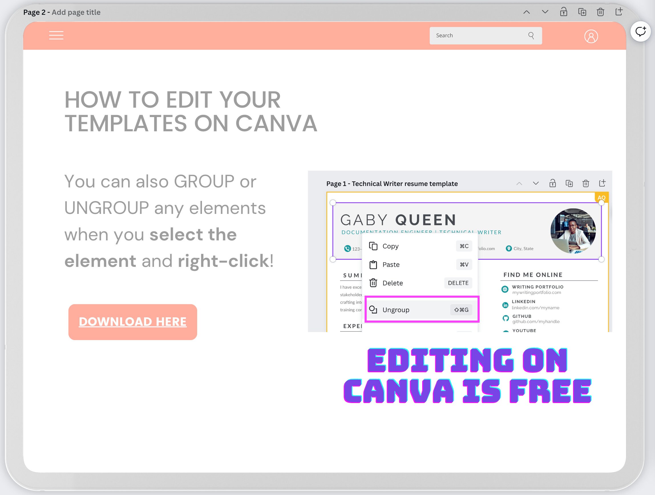 Women in Tech Devrel Resume + CV Template | 2 Page Resume + Cover Letter | Instant Download ...