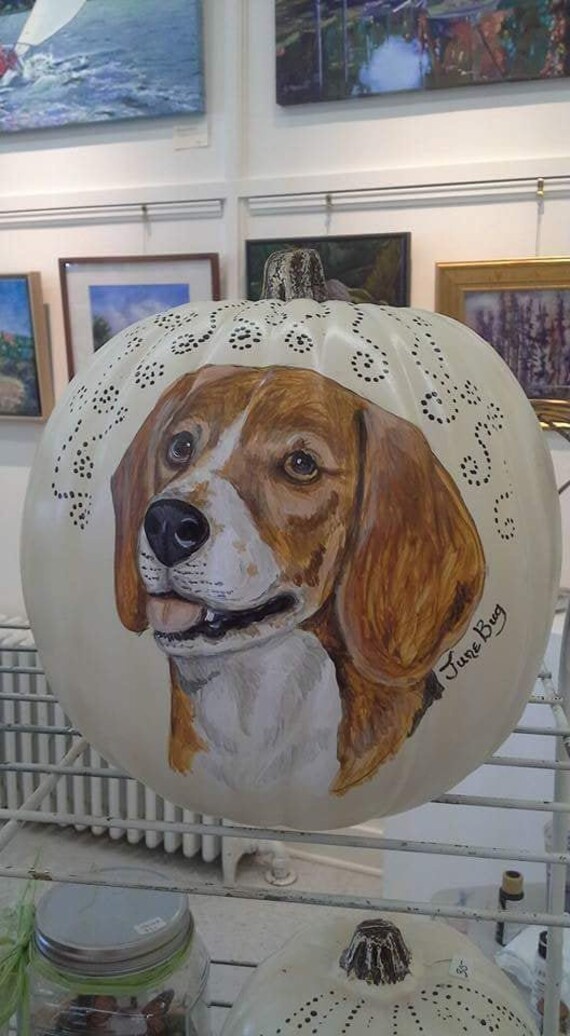 Custom Beagle Painted Pumpkin Personalized Customized Art - Etsy