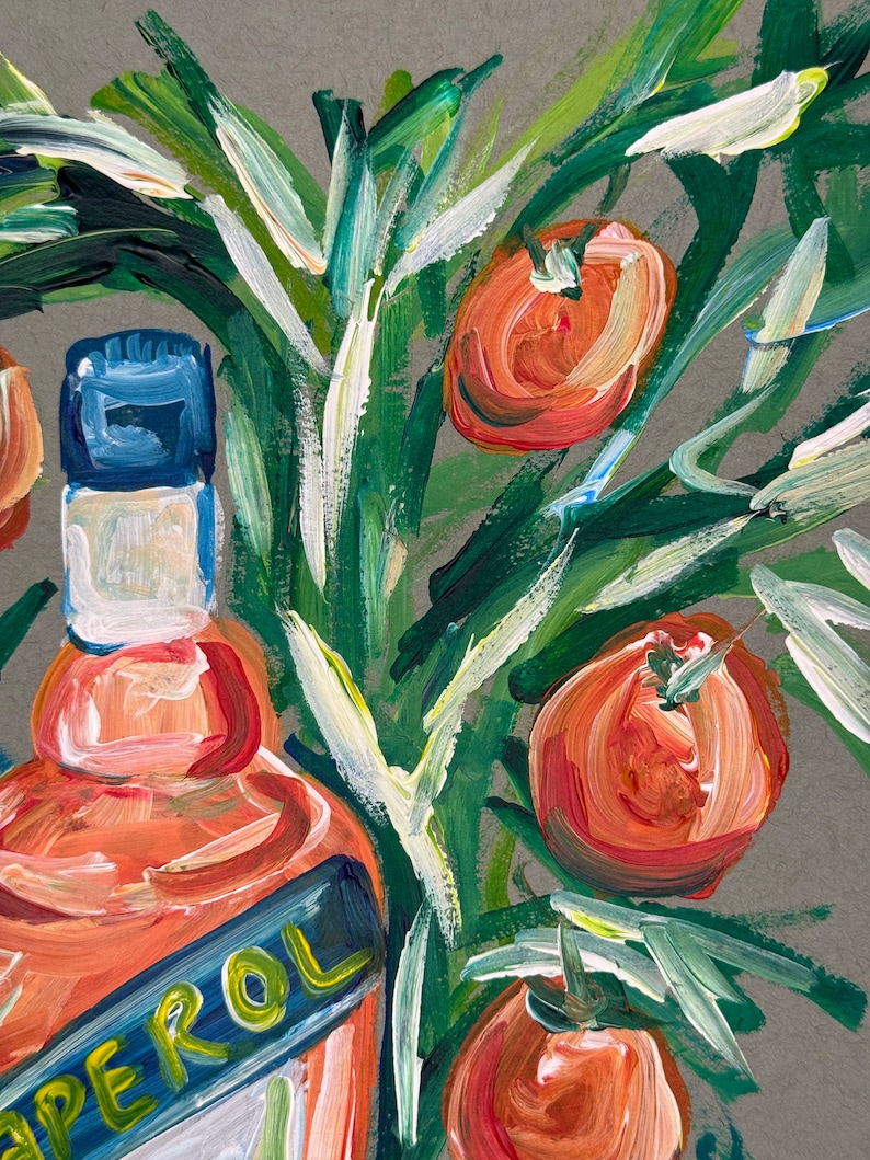 Aperol Bottle Art Print Vibrant Artwork for Home Decor Hand Painted ...