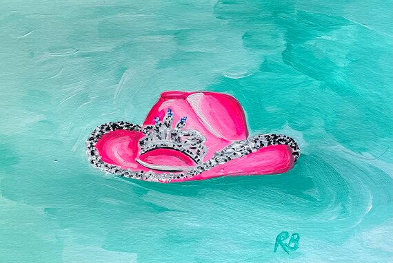 Cowgirl Hat Hot Pink Western Wall Decor Art Print - Etsy