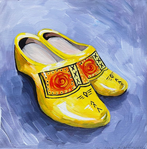 Dutch Clogs Art Print Wall Decor Netherlands | Etsy