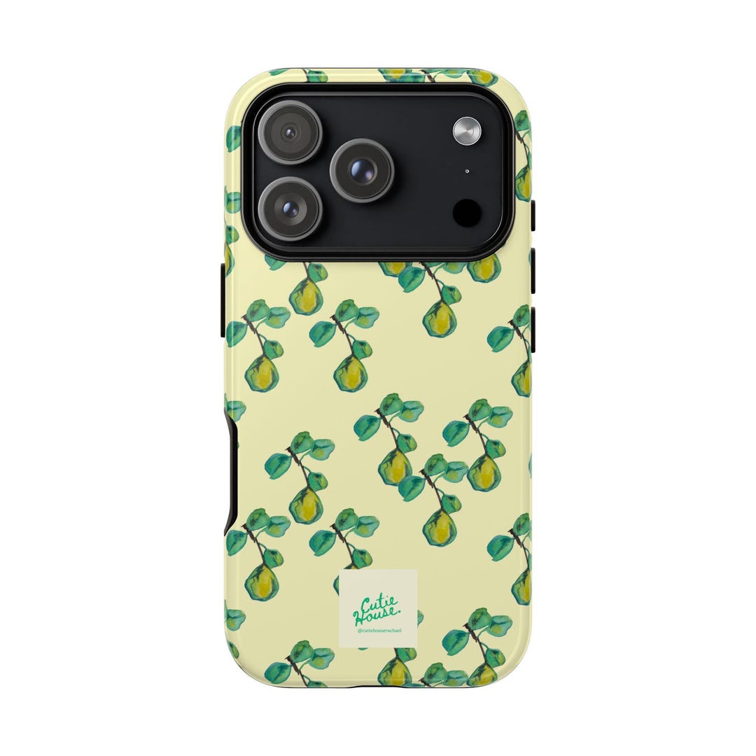 Pear iPhone 15 Case, Hand-illustrated Fruit Design - Etsy