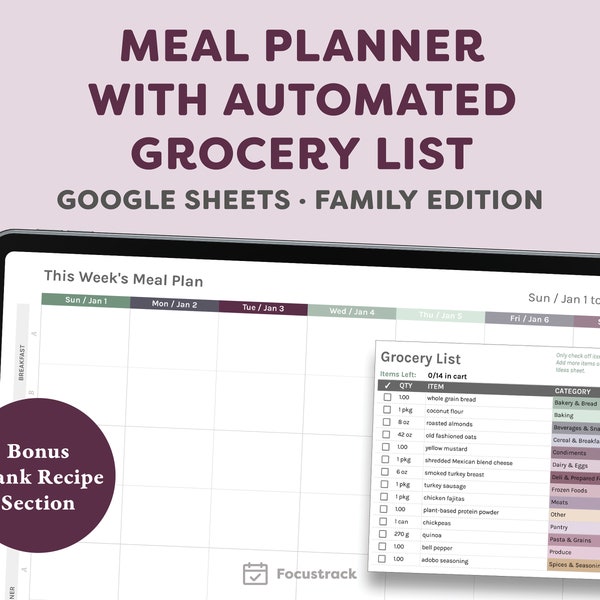 Meal Planner - Etsy