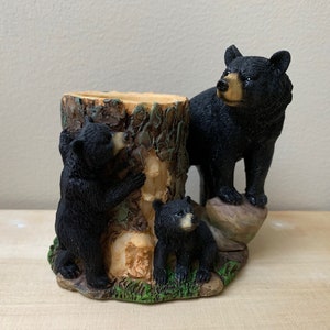 sitting black bear mount