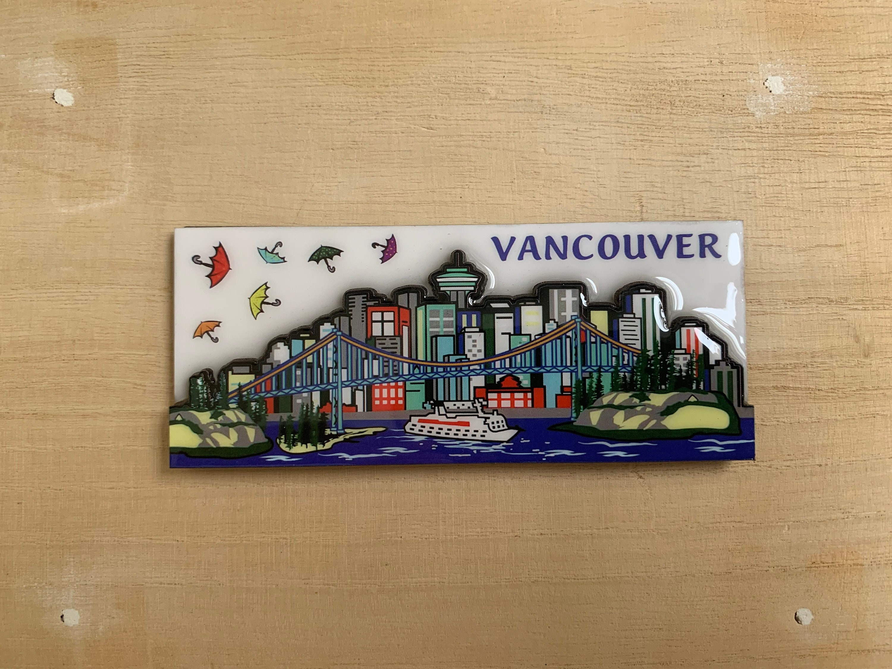 Vancouver Magnets With the Design of Vancouver Skyline and Umbrellas - Etsy