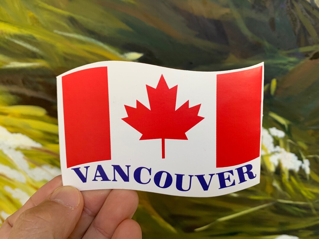 Vancouver Sticker Wave Canada Flag - Etsy