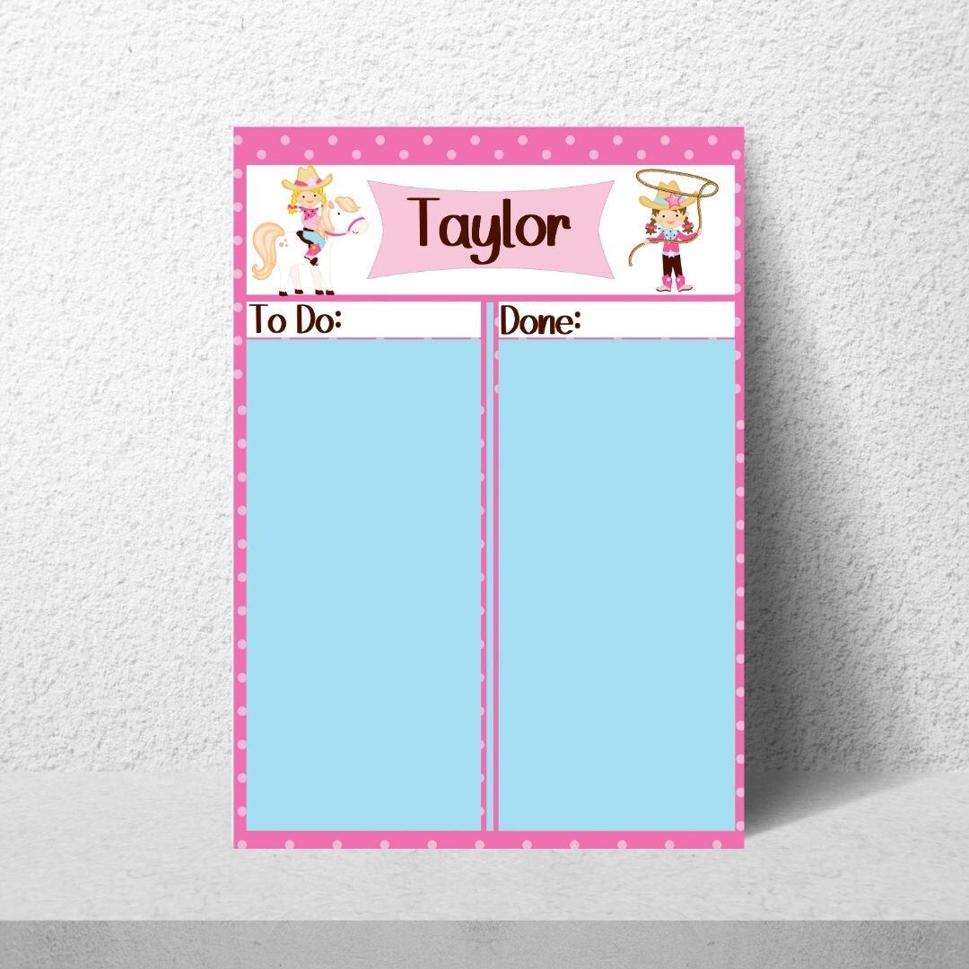 Printable Cowgirl Kids Chore Chart, School, Daily Chores, Family ...