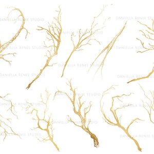 Gold Tree Branches PNG Clipart, Bare Branch Silhouette for Digital ...