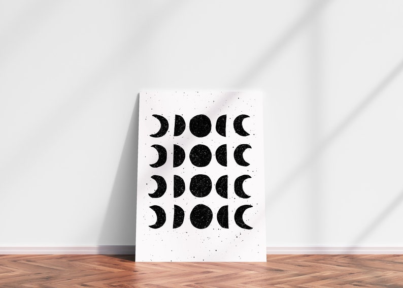Moon Cycle Lunar Wall Art Digital Download Room Decor - Etsy