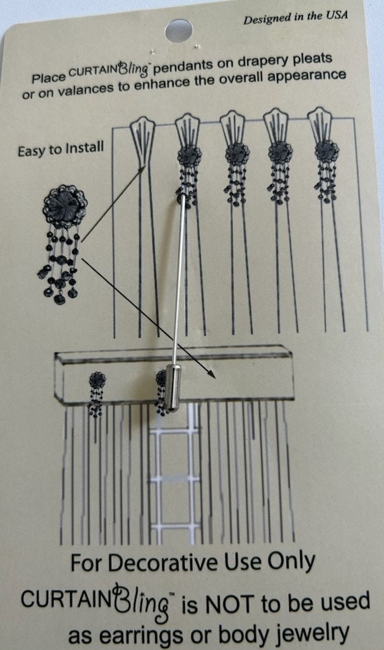 Drapery Tacks-drapery Bling-decorative Curtain Hook-drape Earrings ...