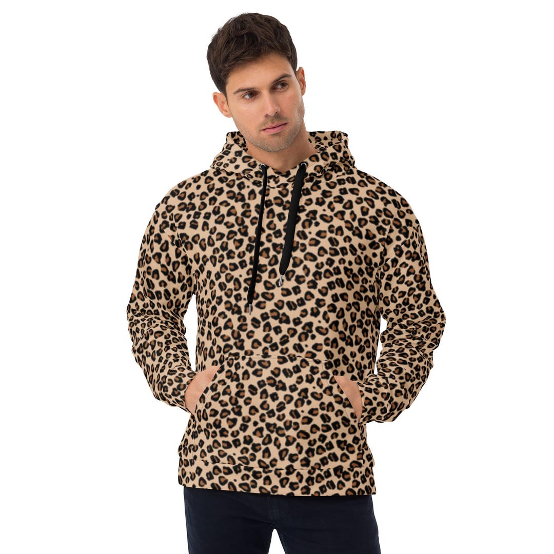 Leopard Print Unisex Zip Hoodie-gender Neutral Animal Print Hoodie - Etsy
