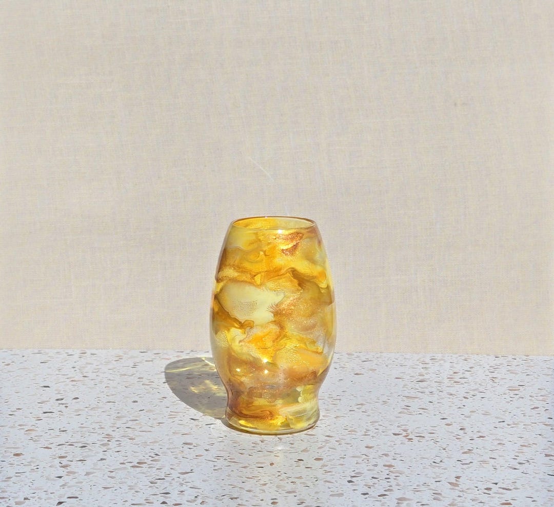 Yellow 7 Inch Vase - Etsy