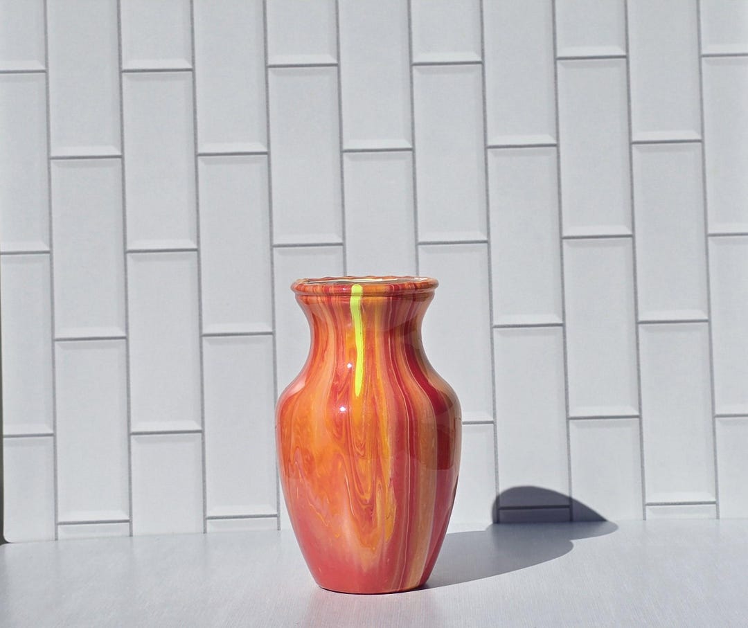 8 Inch Multi-colored Fluid Art Vase - Etsy