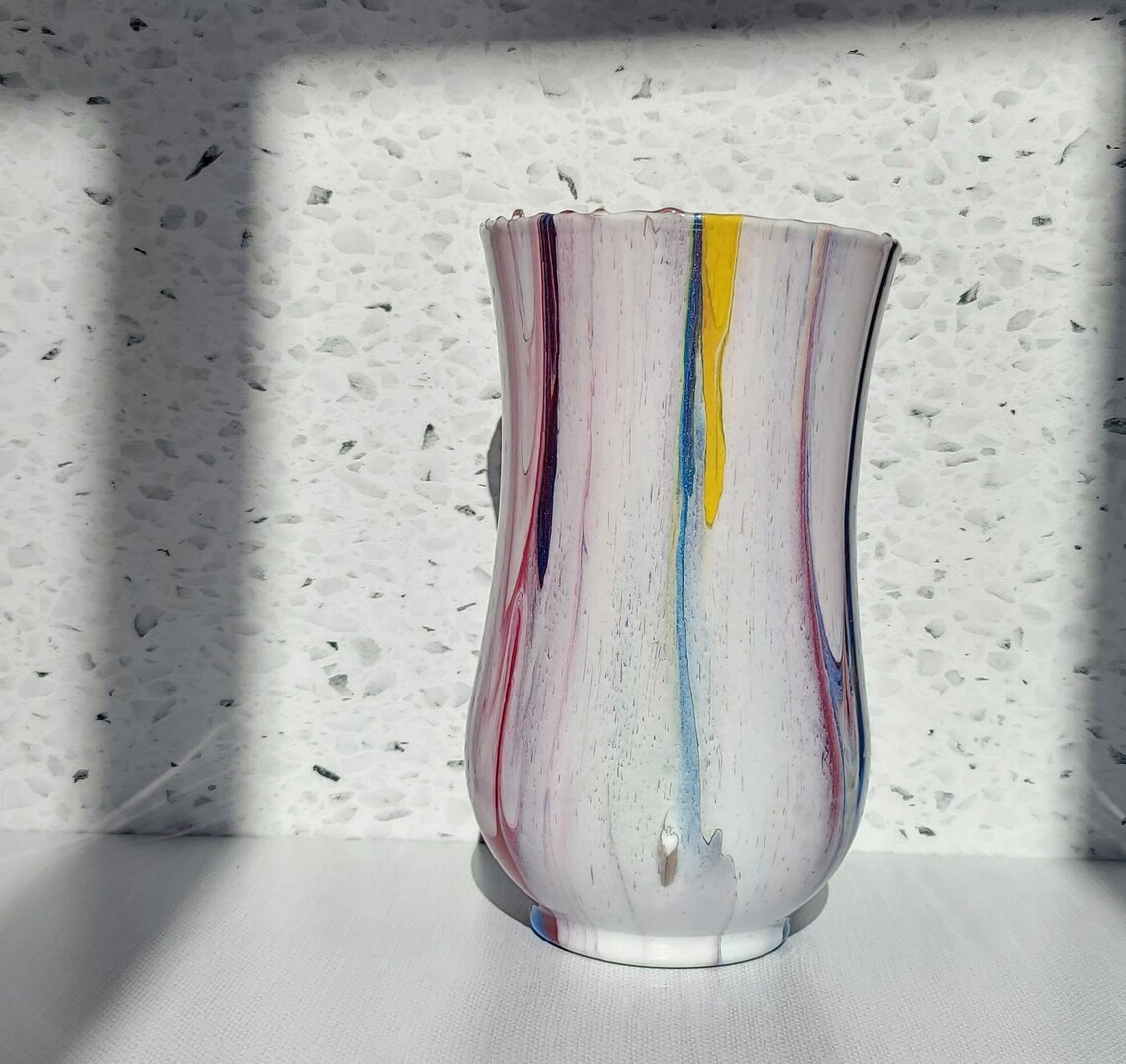 8 Inch Fluid Art Vase - Etsy