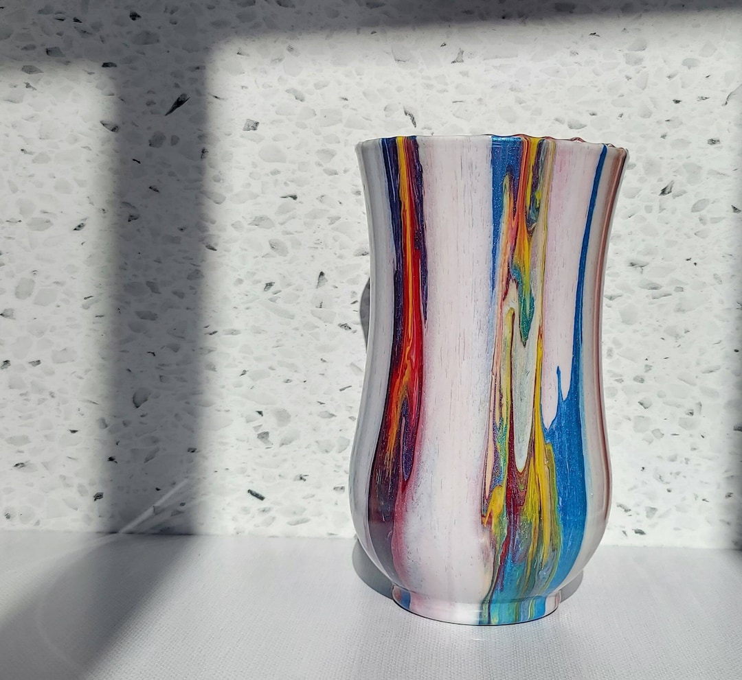 8 Inch Fluid Art Vase - Etsy