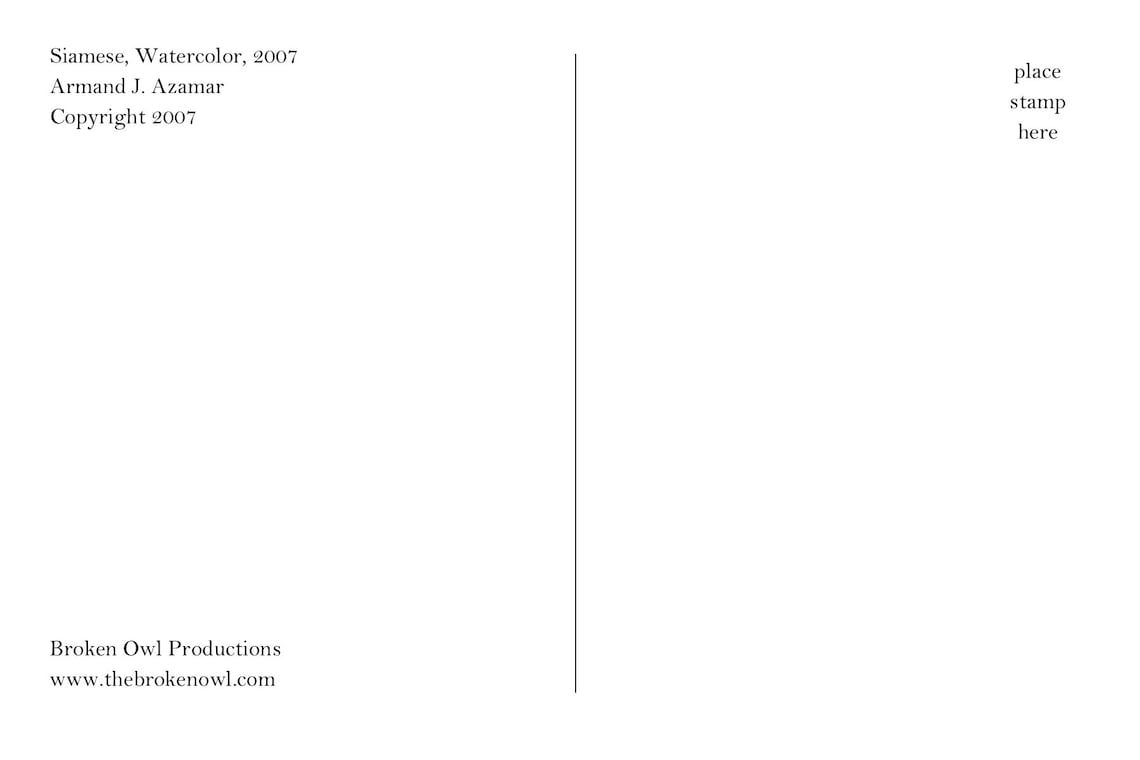 Cat Postcards 6pcs 6 Breeds Including Siamese Art Original - Etsy