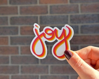 Joy Glitter Sticker 3x3 Inch - Etsy