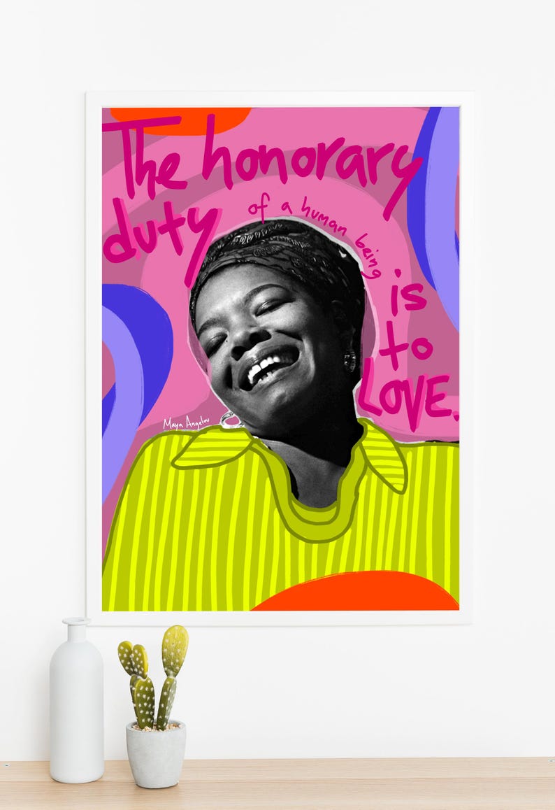 Maya Angelou Art Print, Activist Poster, Still I Rise Quote, Classroom ...