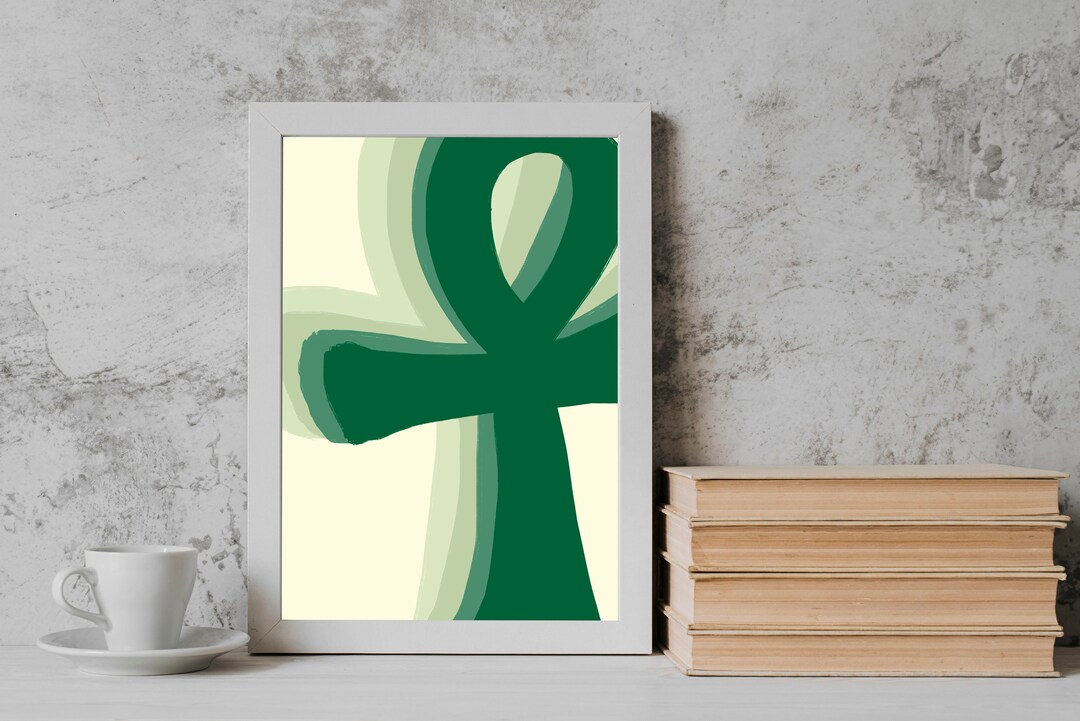 Ankh Poster, African Inspired Wall Art, Sage Green Wall Art, Spiritual ...