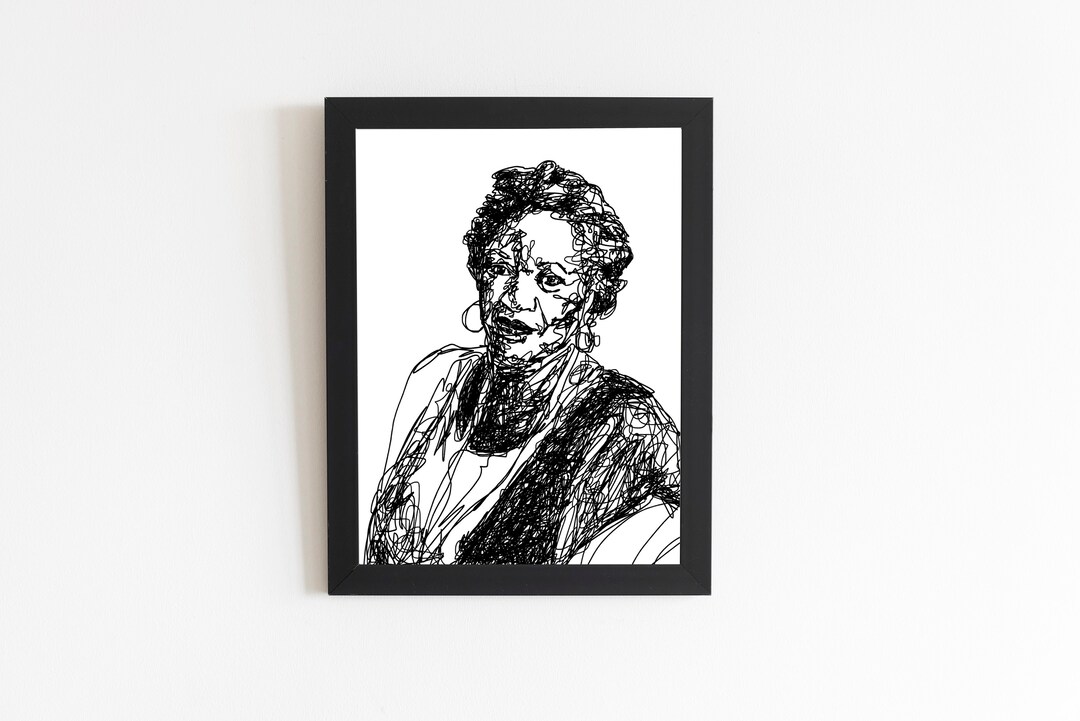 Toni Morrison Line Art Portrait, Printable Wall Art (digital Download ...