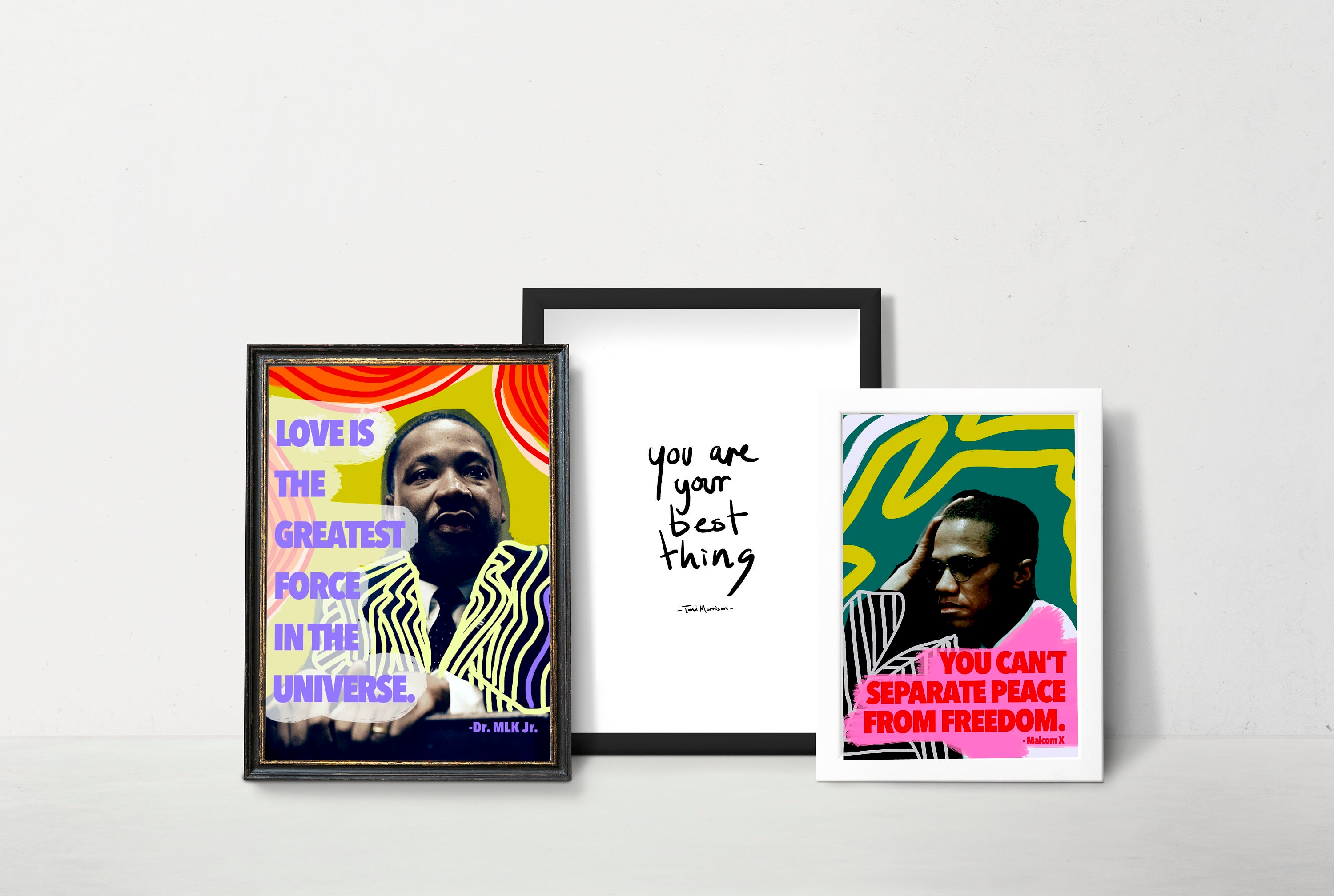 Martin Luther King Poster, Malcolm X Poster, 2 Panel Activist Posters ...