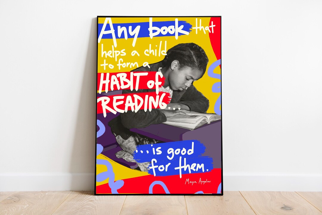 Maya Angelou Quote, English Teacher Gift, Library Bulletin Board, Black ...