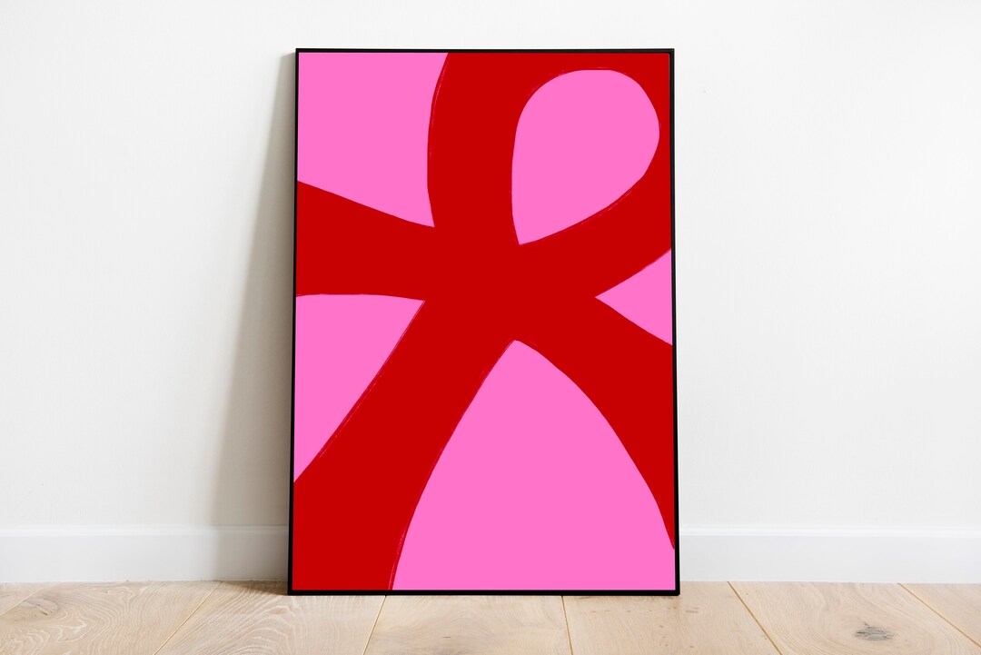 Ankh Poster, African Inspired Wall Art, Trendy Pink and Red Wall Art ...