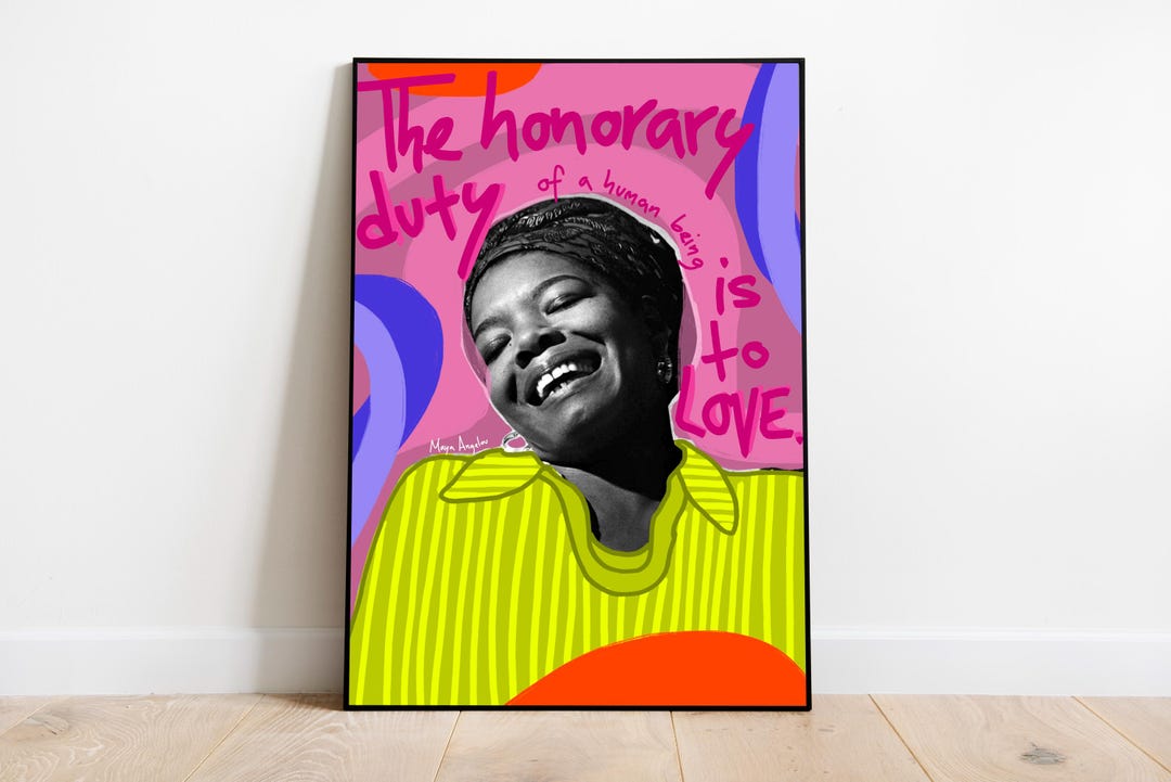 Maya Angelou Art Print, Activist Poster, Still I Rise Quote, Classroom ...