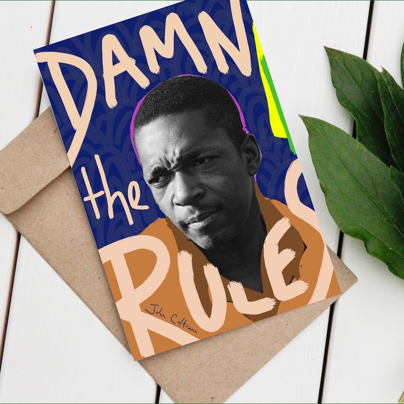 John Coltrane Jazz Poster, Black Musician Inspirational Quote Art ...