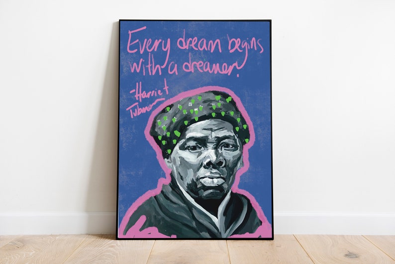 Inspirational Poster, Harriet Tubman Wall Art, Black History Poster ...