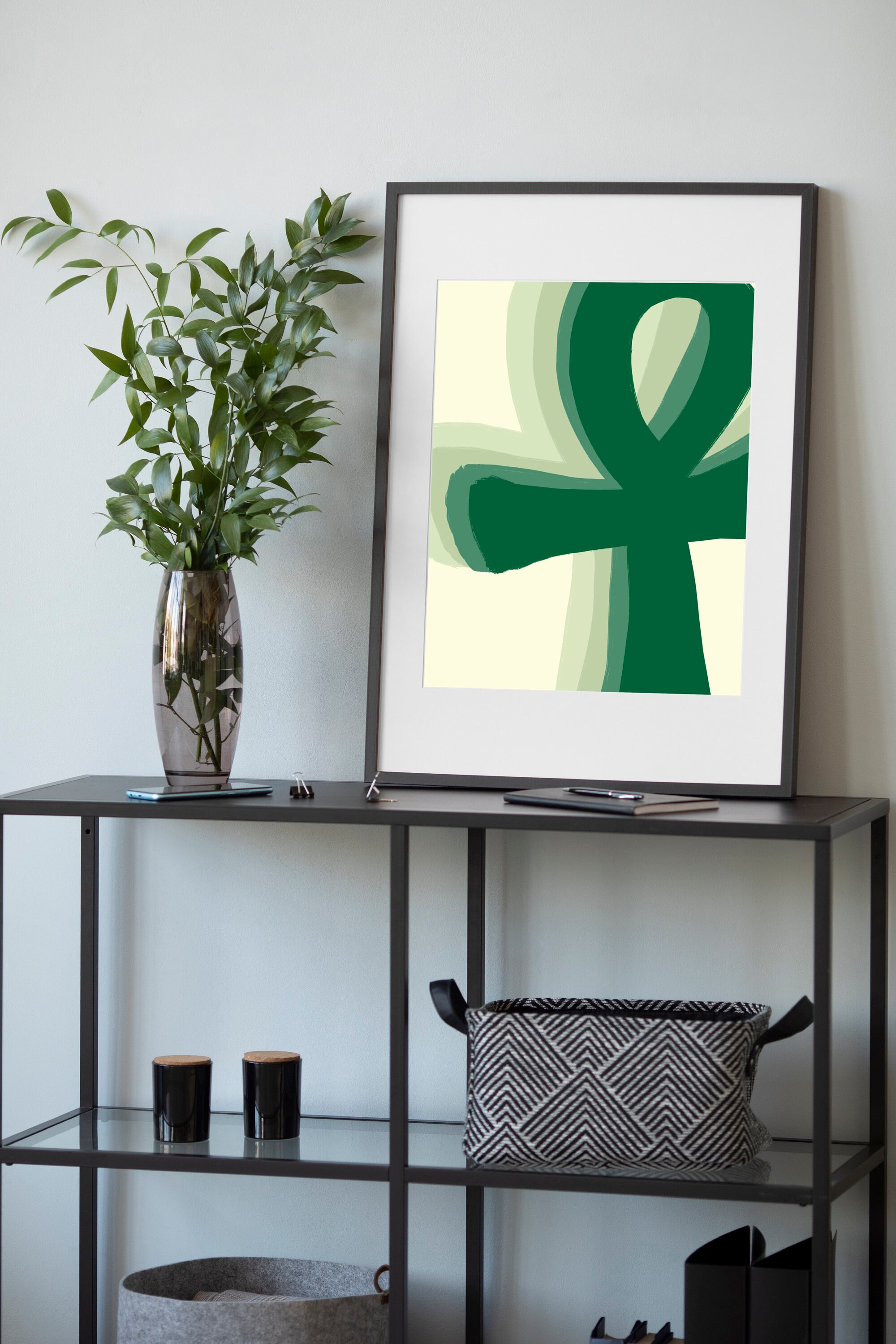Ankh Poster, African Inspired Wall Art, Sage Green Wall Art, Spiritual ...