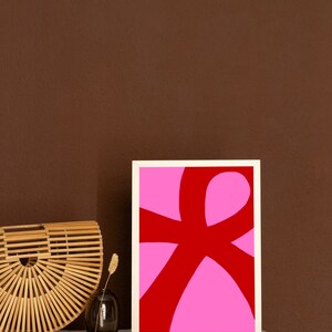 Ankh Poster, African Inspired Wall Art, Trendy Pink and Red Wall Art ...