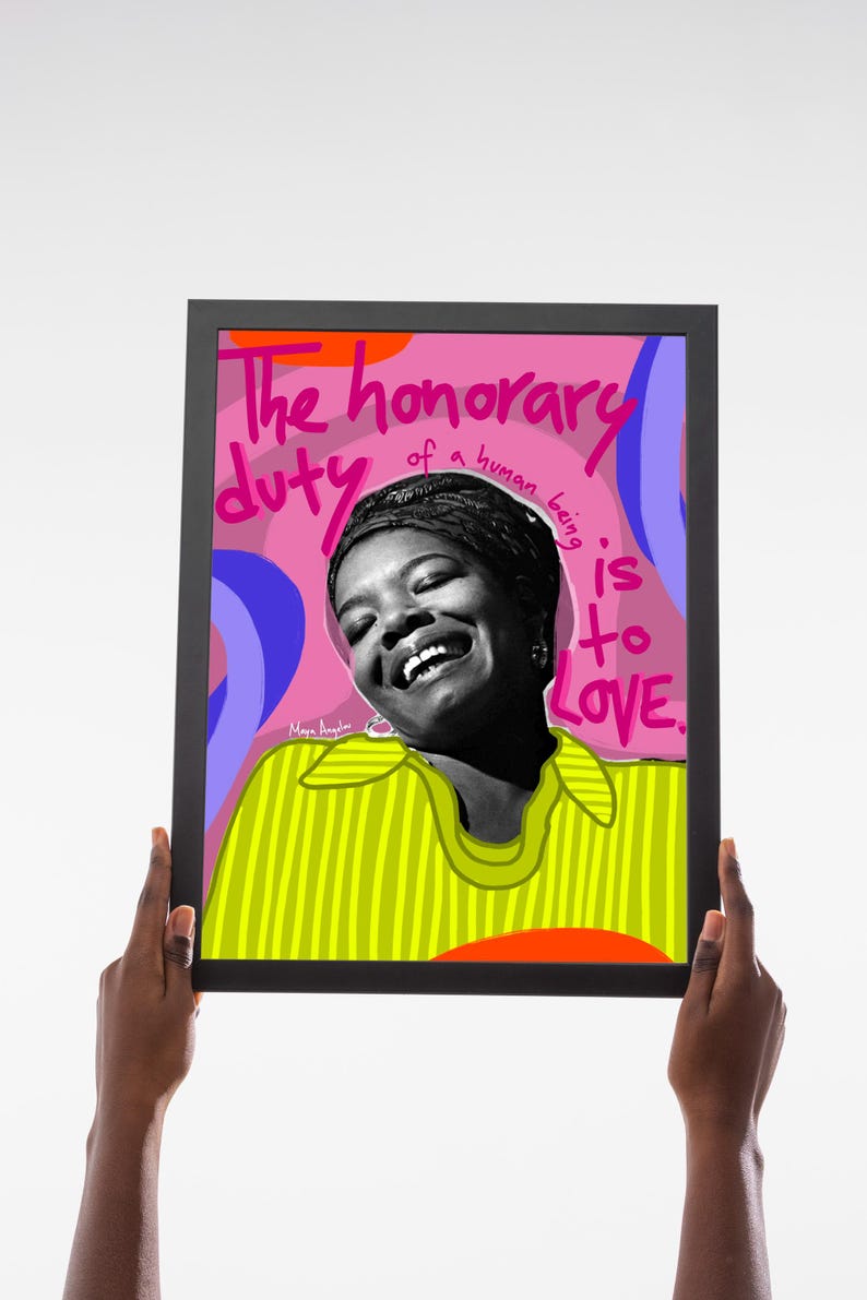 Maya Angelou Art Print, Activist Poster, Still I Rise Quote, Classroom ...