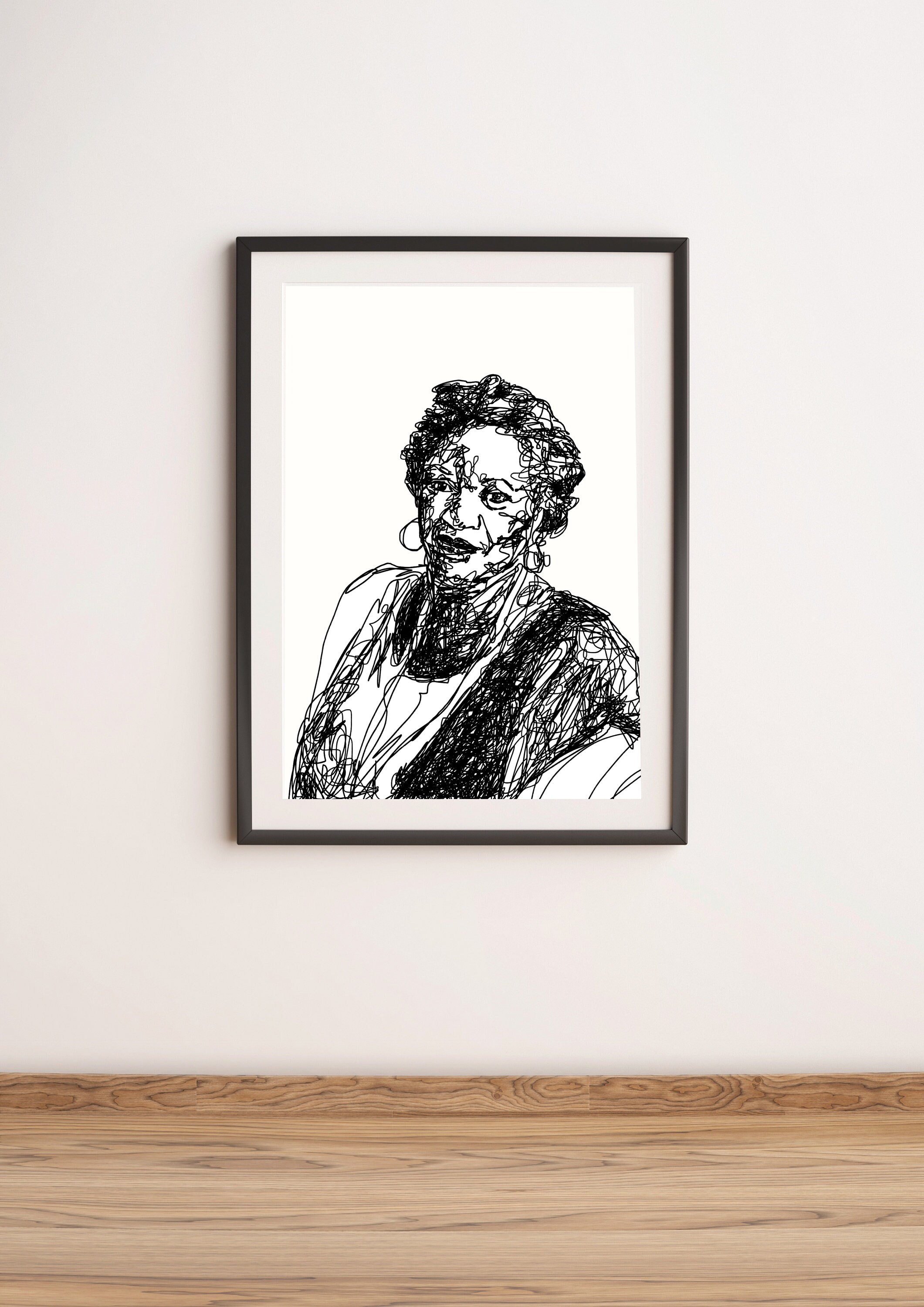 Toni Morrison Line Art Portrait, Printable Wall Art (digital Download ...