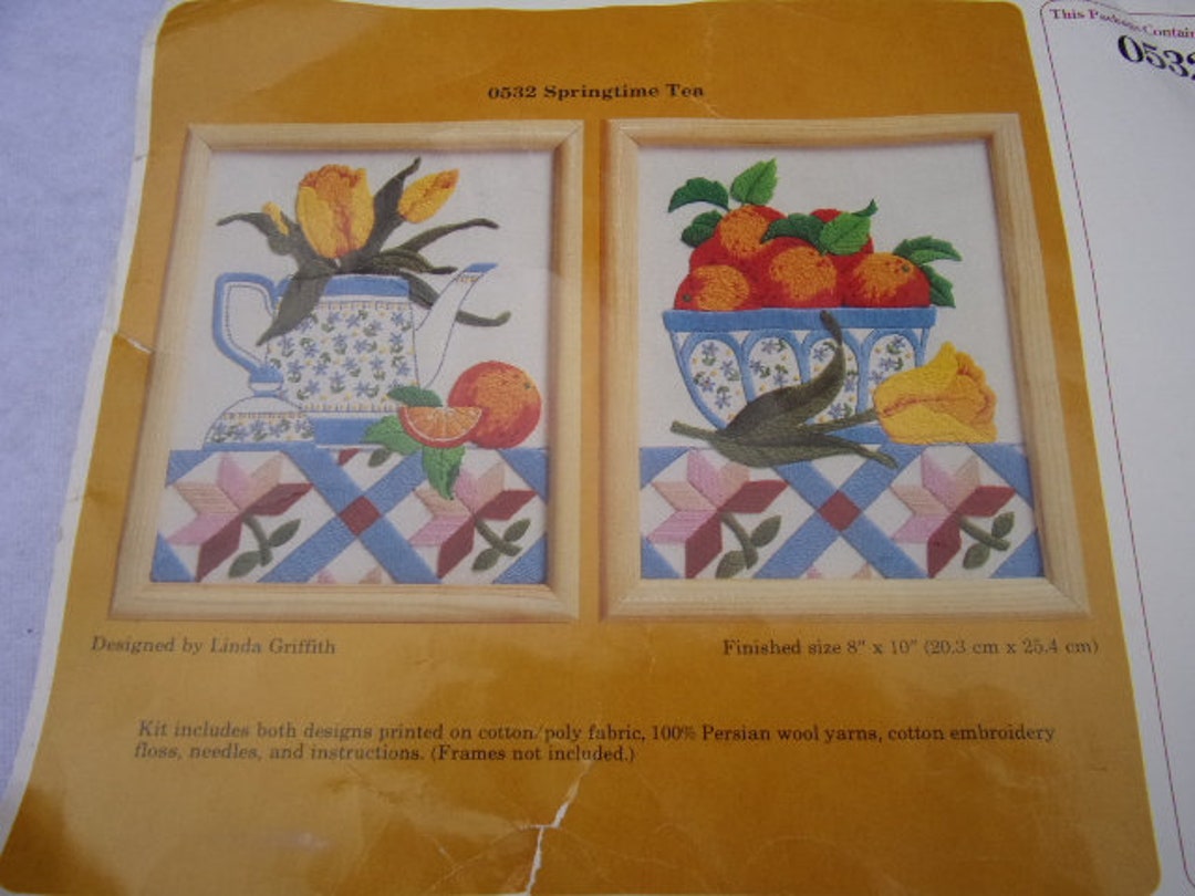 Needlepoint Kit Vintage Creative Circle Springtime Tea Needlepoint Kit ...