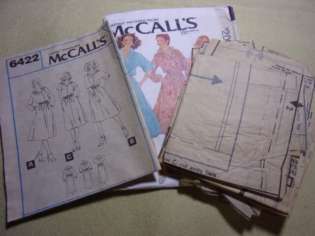 Vintage Mccall's Pattern 6422 Miss Size 12 With 3 Versions All Pieces ...