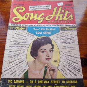 Vintage Song Hits Magazines 1956 August & November Issues Hit Songs ...