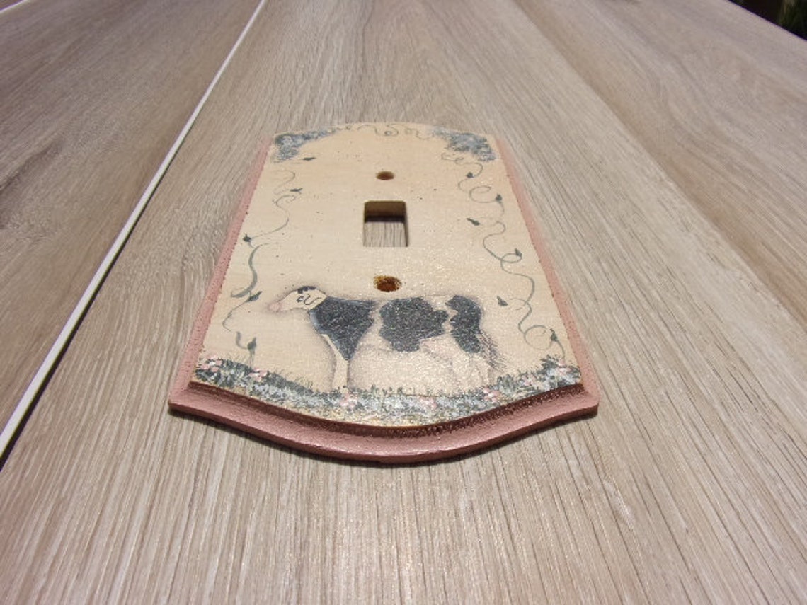 Hand Painted Dairy Cow Light Switch Cover Cow Lightswitch Cover Plate ...