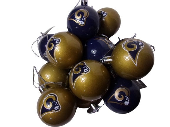 Vintage St. Louis Rams Christmas Ornaments, Set of 16 Blue & Gold Logo ...