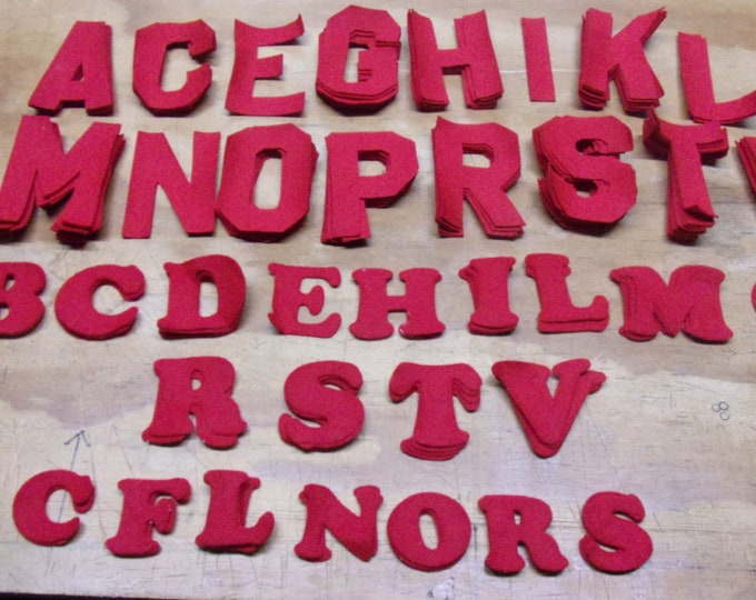 Heat Press RED Felt Letters Pro-block & Cooper Font Mixed Lot NEW ...