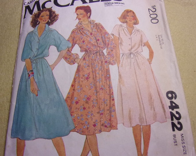 Vintage Mccall's Pattern 6422 Miss Size 12 With 3 Versions All Pieces ...