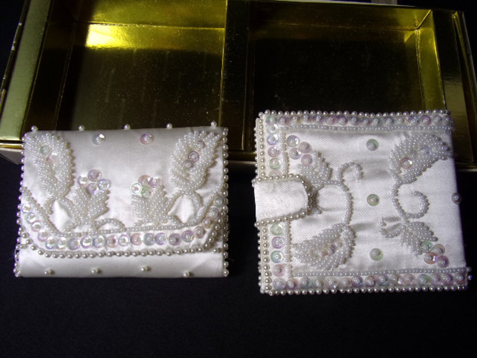 Vintage Wedding Wallet & Coin Purse Hand Beaded Bon Soir by Sarne Gift ...