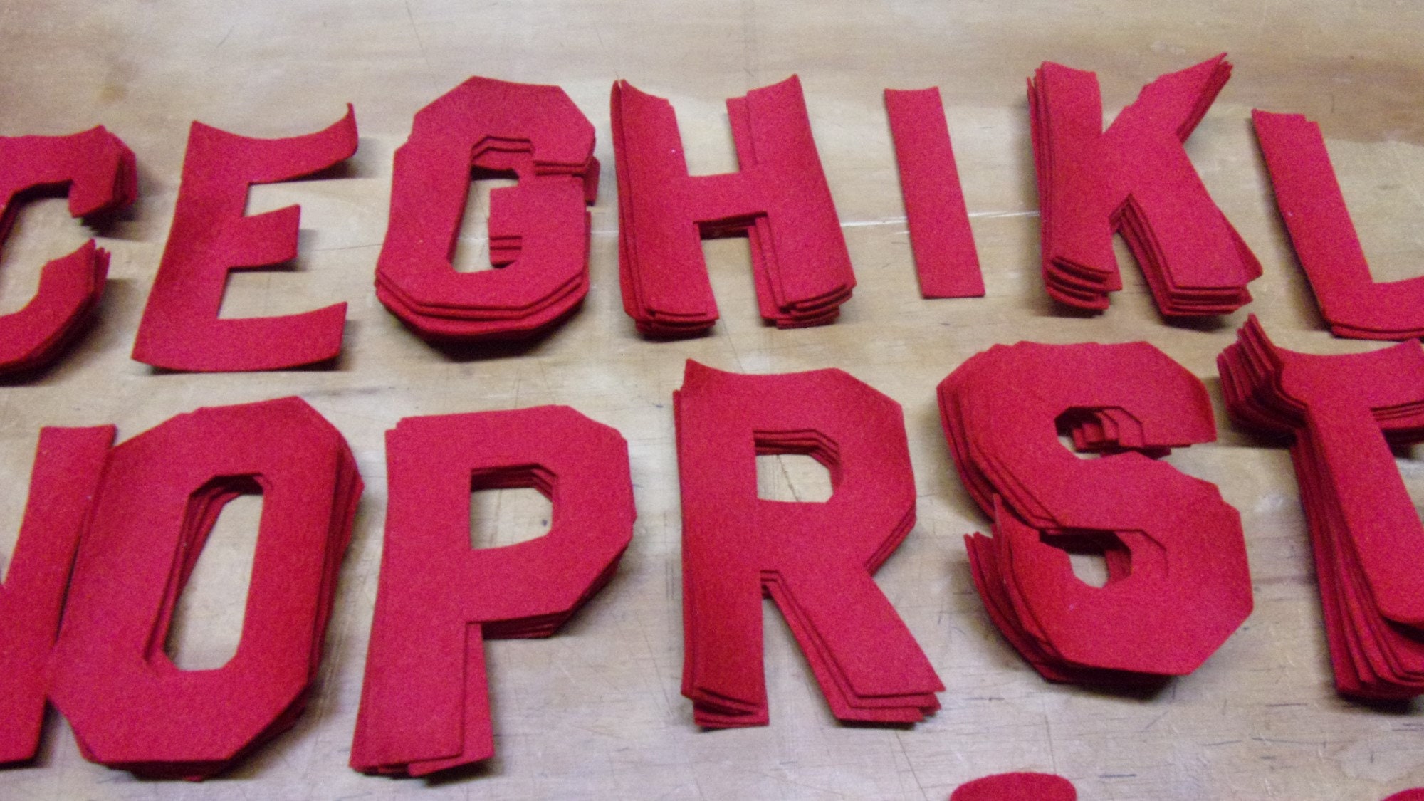 Heat Press RED Felt Letters Pro-block & Cooper Font Mixed Lot NEW ...