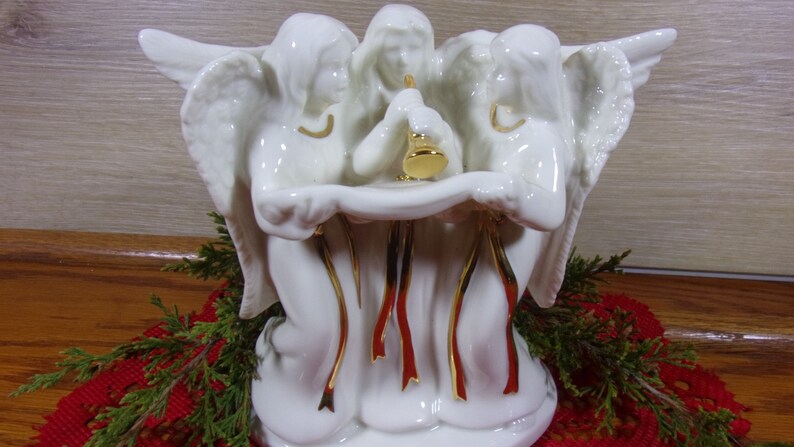 Vintage Mikasa Angel Trio Candleholder: Fine Porcelain Holiday Elegance ...