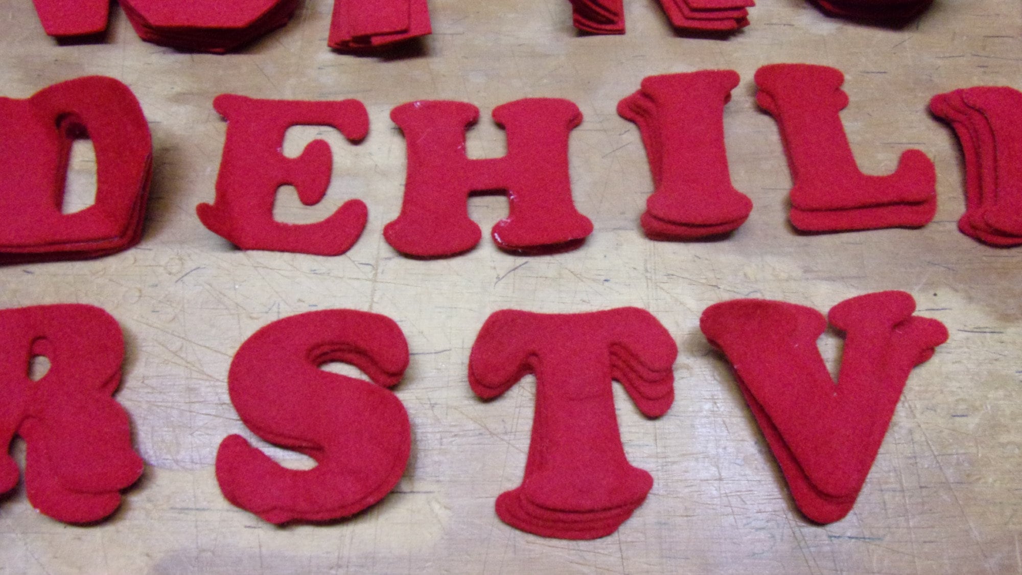 Heat Press RED Felt Letters Pro-block & Cooper Font Mixed Lot NEW ...