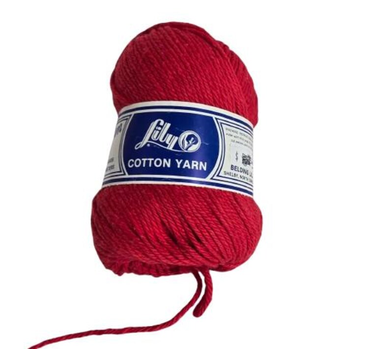 Lily Sugar’n Cream Cotton Yarn Red 930H 2.3 Oz Skein Cotton Craft Knit ...